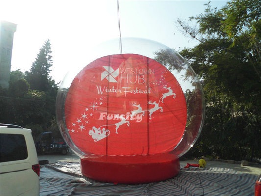 0.6mm PVC Tarpaulin Giant Inflatable Christmas Snow Globe For Winter Festival