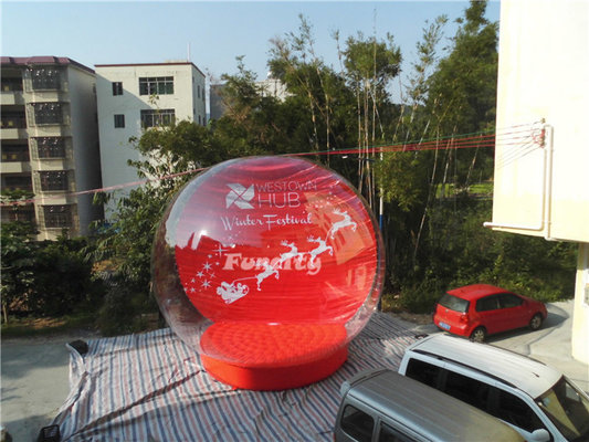0.6mm PVC Tarpaulin Giant Inflatable Christmas Snow Globe For Winter Festival