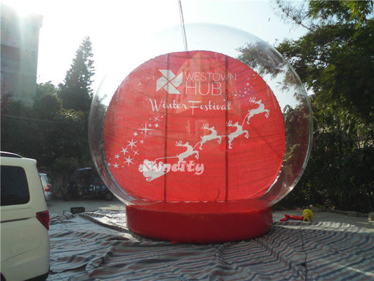 0.6mm PVC Tarpaulin Giant Inflatable Christmas Snow Globe For Winter Festival
