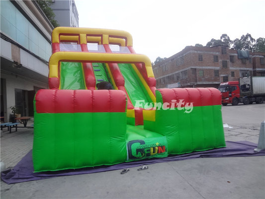 Commercial 0.55mm PVC tarpaulin Double Lane Inflatable Toys Dry Slide for Kids and Adult