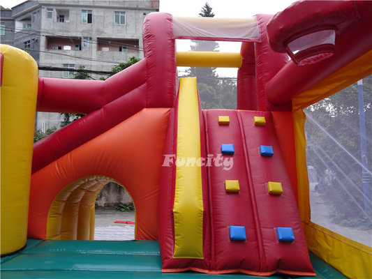 6mx5.5mx3m Red Commercial Bounce House Fire Retardant EN14960