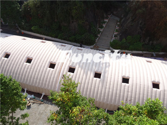 Size 54x12x1.5m Air tight 0.55mm PVC Tarpaulin Inflatable Tent For Exhibition