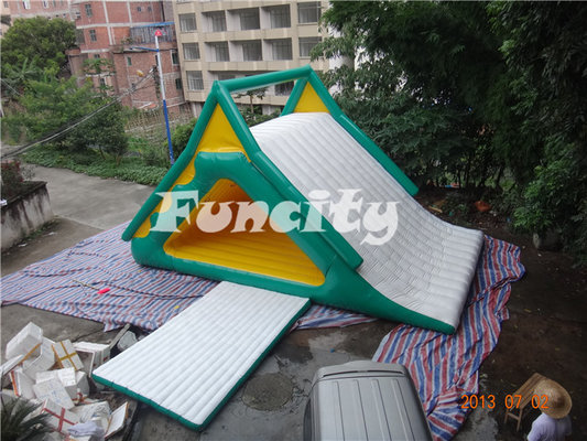 Yellow and Green Size 7.6*4.6*4M Made of 0.9MM PVC Tarpaulin Inflatable Water Slide