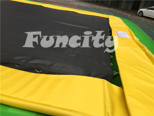 7x7M Amusement Water Park Inflatable Water Toys , Green Inflatable Water Tampoline
