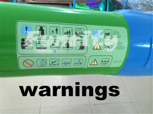 7x7M Amusement Water Park Inflatable Water Toys , Green Inflatable Water Tampoline