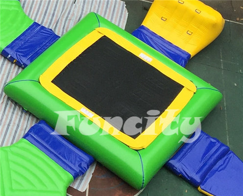 7x7M Amusement Water Park Inflatable Water Toys , Green Inflatable Water Tampoline
