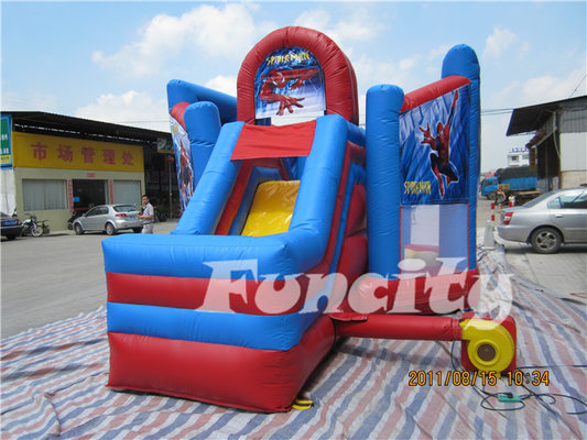 Spiderman Size 7.5*4.5*4M 0.55mm PVC Tarpaulin Inflatable Water Trampoline Combo Bouncer