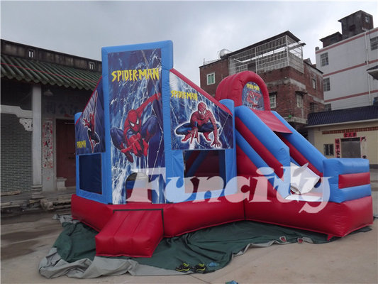 Spiderman Size 7.5*4.5*4M 0.55mm PVC Tarpaulin Inflatable Water Trampoline Combo Bouncer
