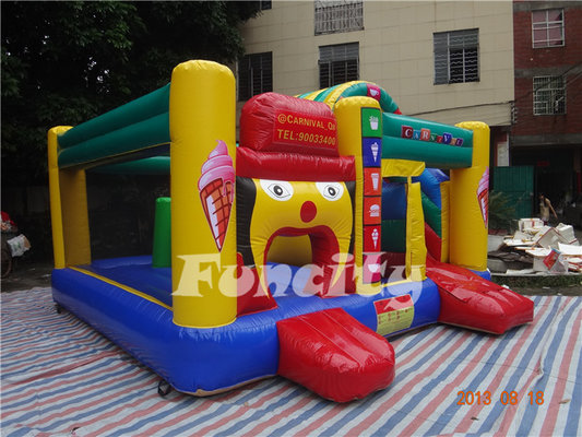 Smiling Clown 0.55mm PVC Tarpaulin Kids Inflatable Water Trampoline Bouncer for Amusement Park