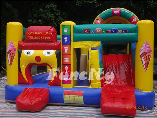 Smiling Clown 0.55mm PVC Tarpaulin Kids Inflatable Water Trampoline Bouncer for Amusement Park