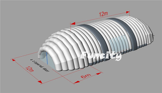 Air tight 0.55mm PVC Tarpaulin Mobile Structure Inflatable Exhibition Tent Size 24x12x4m