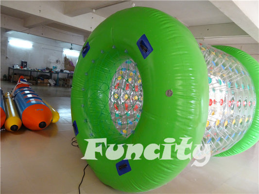 Outdoor Green Color Inflatable Walk On Water Ball For Adults / Kids