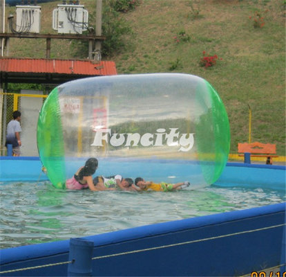 Pink and Transparent Single Layer Inflatable Water Roller with TIZIP Zipper and Velcro