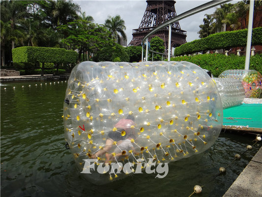 Cylinder PVC Inflatable Water Roller with Colourful Cable Loop