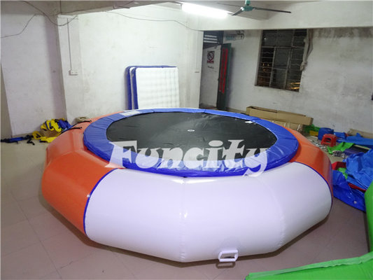 0.9mm Thickness PVC Tarpaulin Inflatable Water Toys Water Trampoline with Climbing Ladder