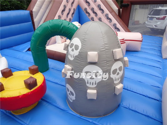 Print Logo 8m x 6m x 4m Playground Inflatable Fun City With Air Blower
