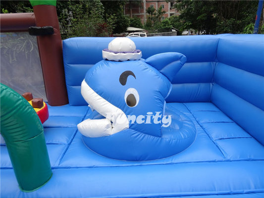 Print Logo 8m x 6m x 4m Playground Inflatable Fun City With Air Blower
