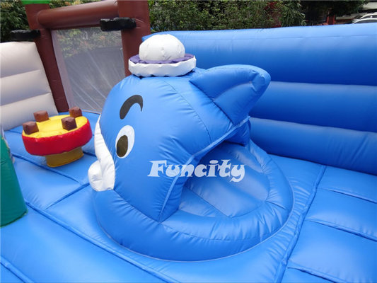 Print Logo 8m x 6m x 4m Playground Inflatable Fun City With Air Blower