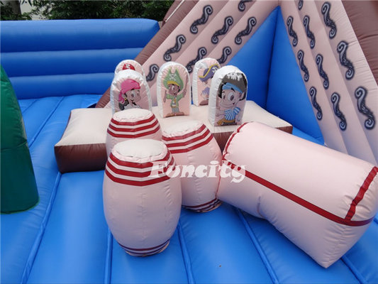 Print Logo 8m x 6m x 4m Playground Inflatable Fun City With Air Blower