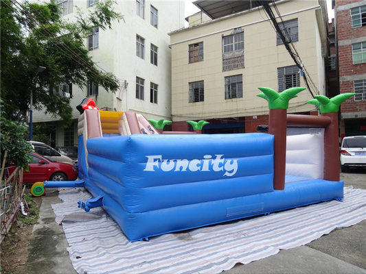 Print Logo 8m x 6m x 4m Playground Inflatable Fun City With Air Blower