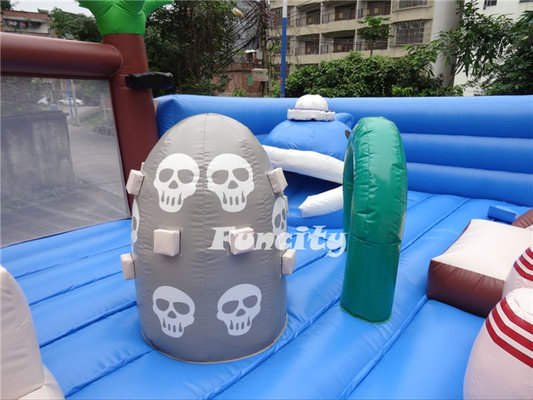Print Logo 8m x 6m x 4m Playground Inflatable Fun City With Air Blower