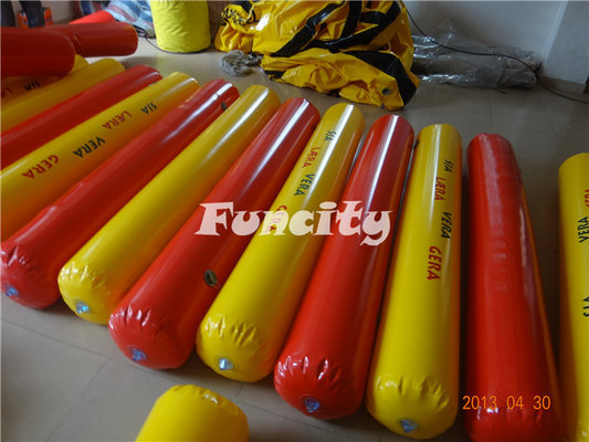 Yellow / Red Color Inflatable Buoys For Water Park , Water Fence / Inflatable Buoys