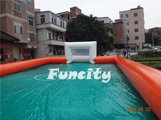 0.6mm Plato Pvc Tarpaulin Inflatable Football Field Commercial Soccer Inflatable Games