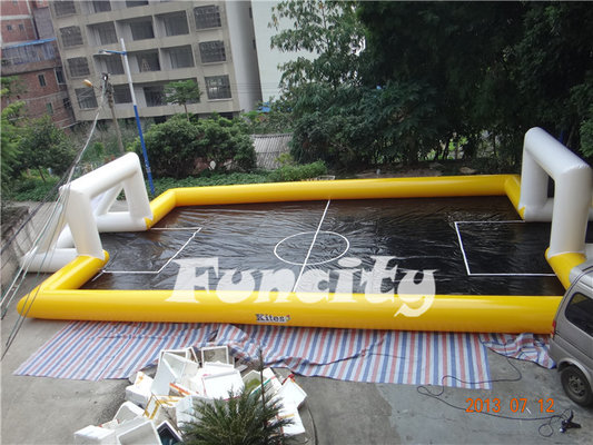 New Design Inflatable Water Football Pitch,Inflatable Water and Soap Football Playground Yellow and Black Color