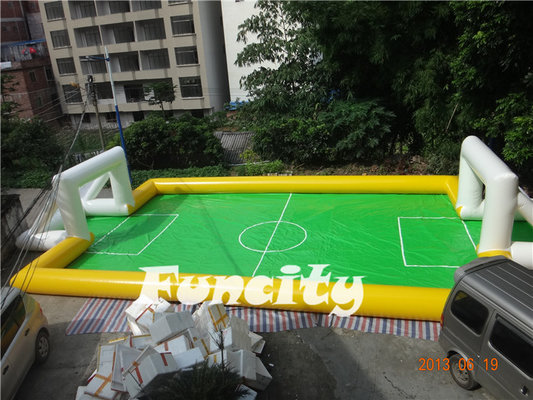 Sealed Inflatable Football Games Inflatable Football Pitch Logo Printed