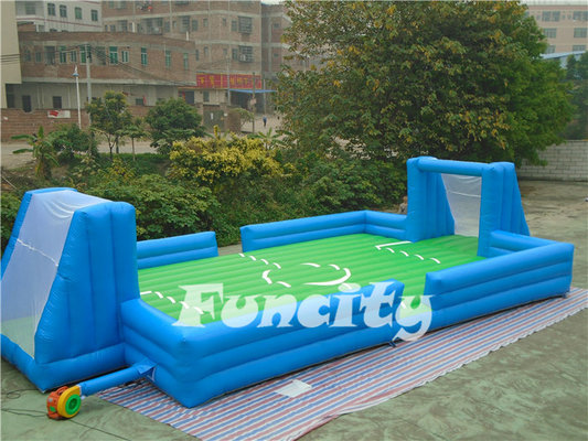Double Layer Bottom Inflatable Soccer Field Giant Football Playground For School