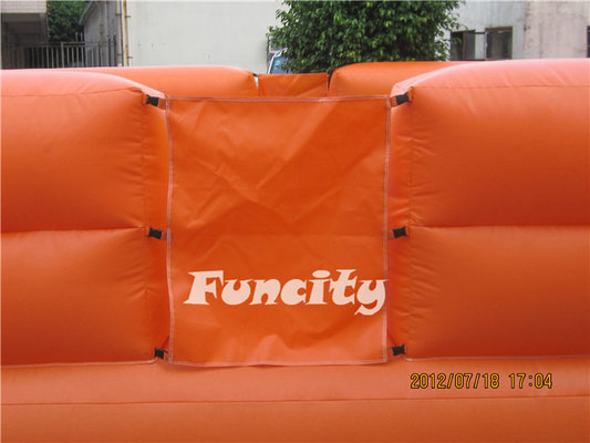 0.55mm Pvc Tarpaulin Inflatable Football Field With Pillar And Net