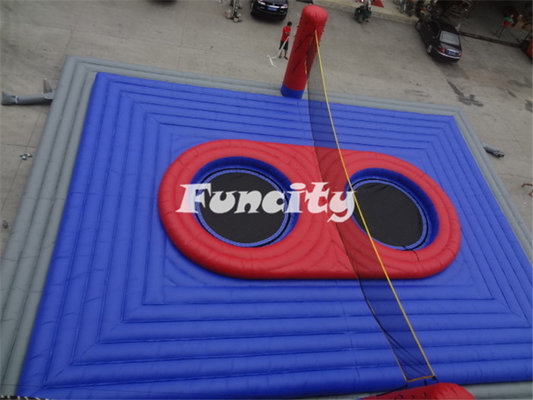 0.55mm PVC Tarpaulin Inflatable Volleyball Game for Inflatable Sports Game with Stainless Steel Trampoline
