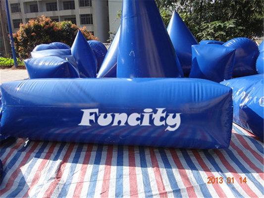 Blue Inflatable Sport Games 27PC Paintball Bunker Silk Printing