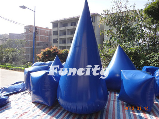 Blue Inflatable Sport Games 27PC Paintball Bunker Silk Printing