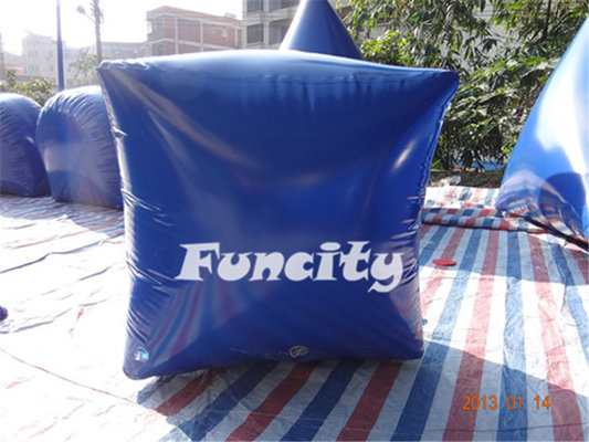 Blue Inflatable Sport Games 27PC Paintball Bunker Silk Printing