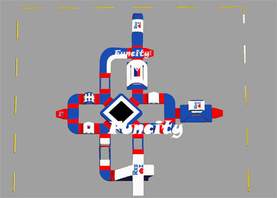 40mx34mx4m Inflatable Water Park with Inflatable Water Obstacle Course For 65 People