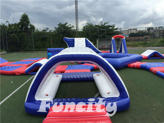 40mx34mx4m , 0.9mm PVC Tarpaulin Inflatable Water Park / Inflatable Water Floating Obstacle for Seashore Game
