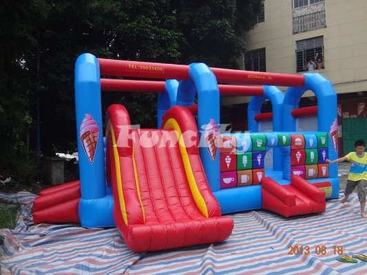 Funny Giant Inflatable Jumping Castle Slide Combo For School / Shopping Mall