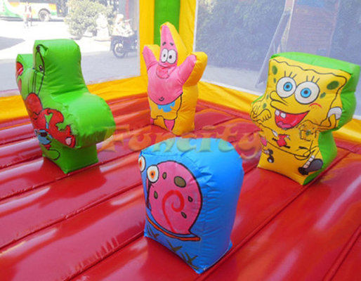 Small Indoor Spongebob Inflatable Jumping Castle / Jumping House For Shopping Mall