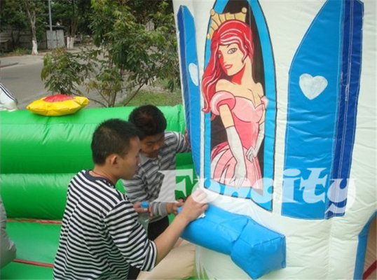 CE Snow White / Guard Inflatable Bounce House With Fire Retardant Material