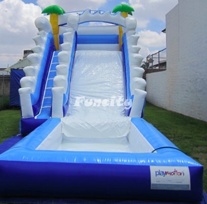 Hawaiian Style Inflatable Slide For Pool With Long Slide Playing Fun