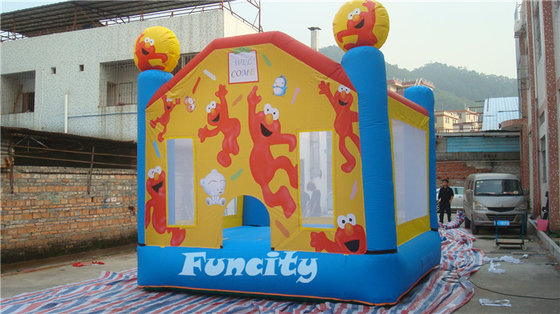 Colorful PVC Tarpaulin Inflatable Jumping Castle With Silk / Digital Printing