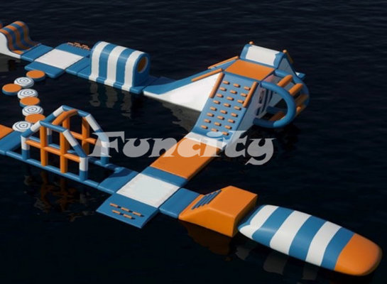 Hot - Welding Inflatable Water Parks / Aqua Park Resort 2 Years Warranty