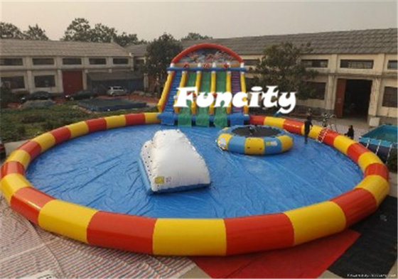 Water Trampoline Inflatable Water Park , Giant Water Pool Water Slide Iceberg