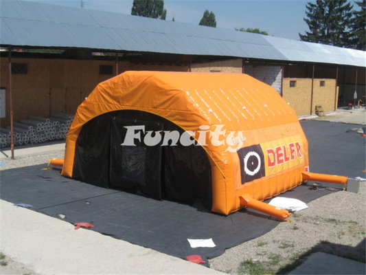 Orange Advertising Inflatable Air Tent Marquee Blow Up Tent With Blower Pipes
