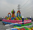 0.55mm PVC Tarpaulin Inflatable Funcity Playground for Summer Vacation 11*9*4.5m