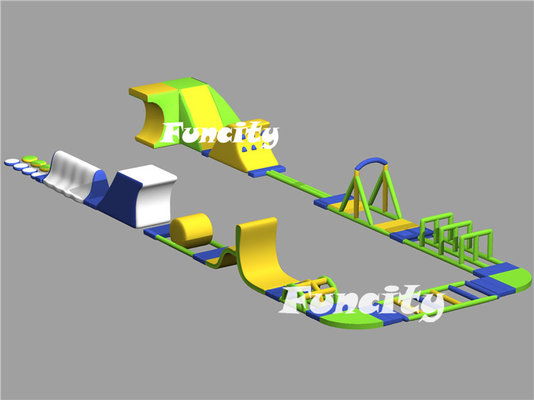 Size 26mL*10mW Customized Logo Inflatable Water Park with Obstacle Water Slide