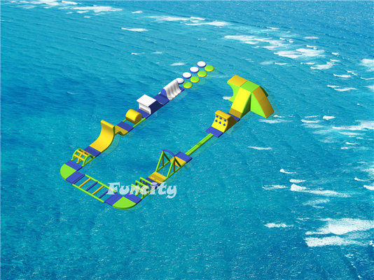 Size 26mL*10mW Customized Logo Inflatable Water Park with Obstacle Water Slide