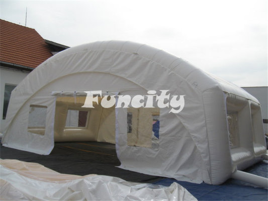 White Family Camping Inflatable Tent With Doors and Windows Design , 17.4L*10.7W*4.3Hm
