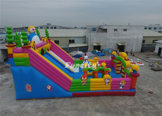 Double Stitching PVC Tarpaulin Inflatable Slide Fun City Inflatable Bouncing Castle